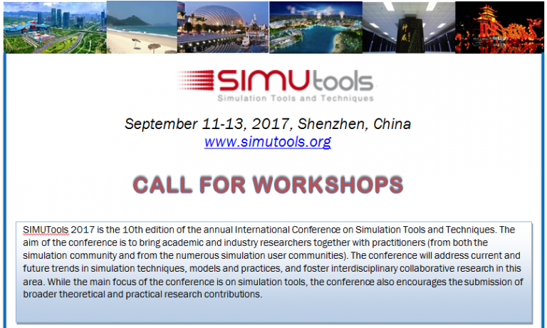 Call for Workshops – SIMUtools 2017